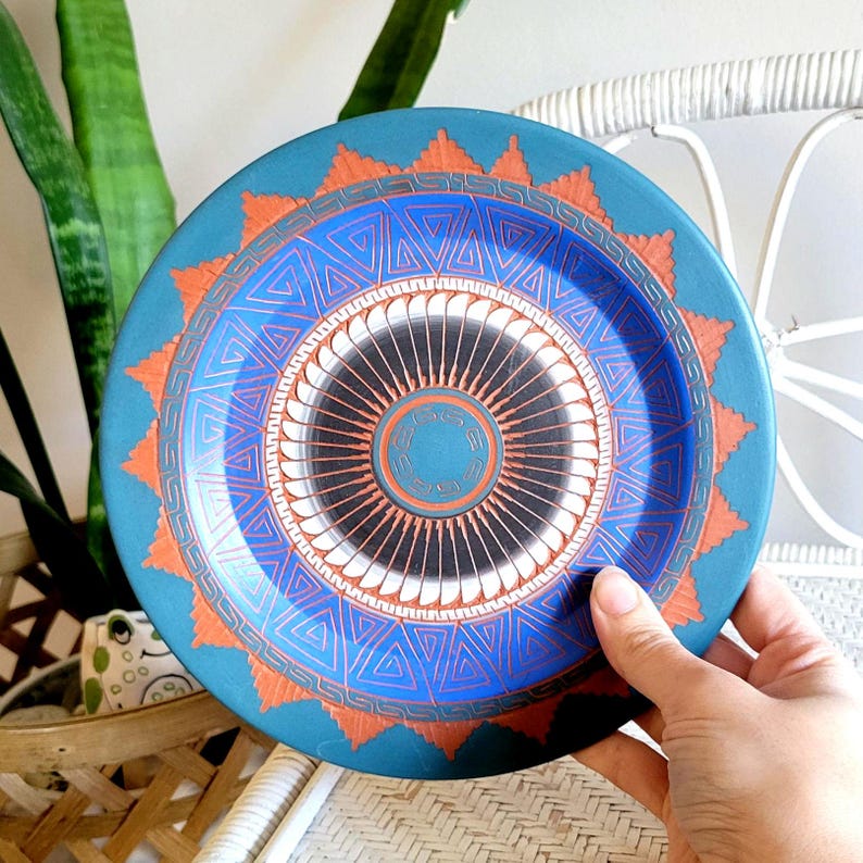 Vintage Carmelita Billy Dennison Terracotta Plate, Native American ...