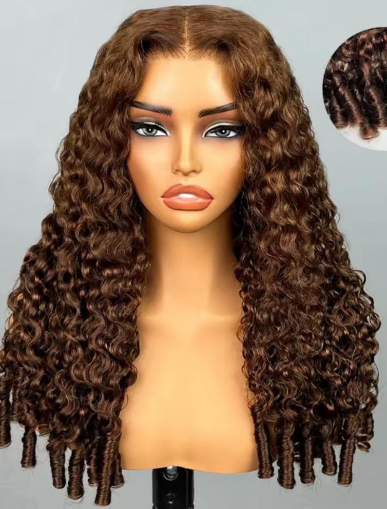 HD Lace Burmese Spiral Curly Closure Wig Color 4 250% Density - Etsy