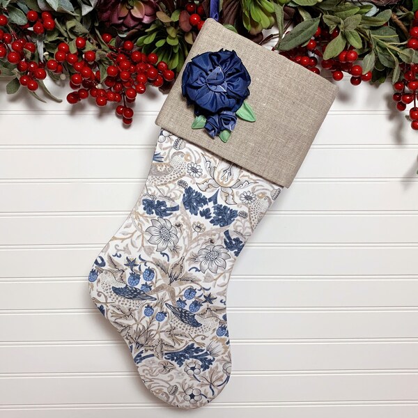 Blue and White Christmas Stockings - Etsy