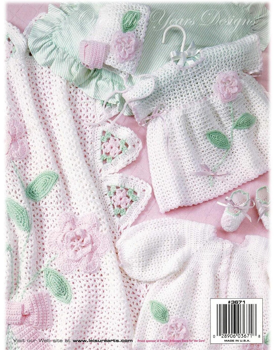 Crochet Baby Layette 5 PDF Patterns: Flower Appliqués, 3-6 Months ...
