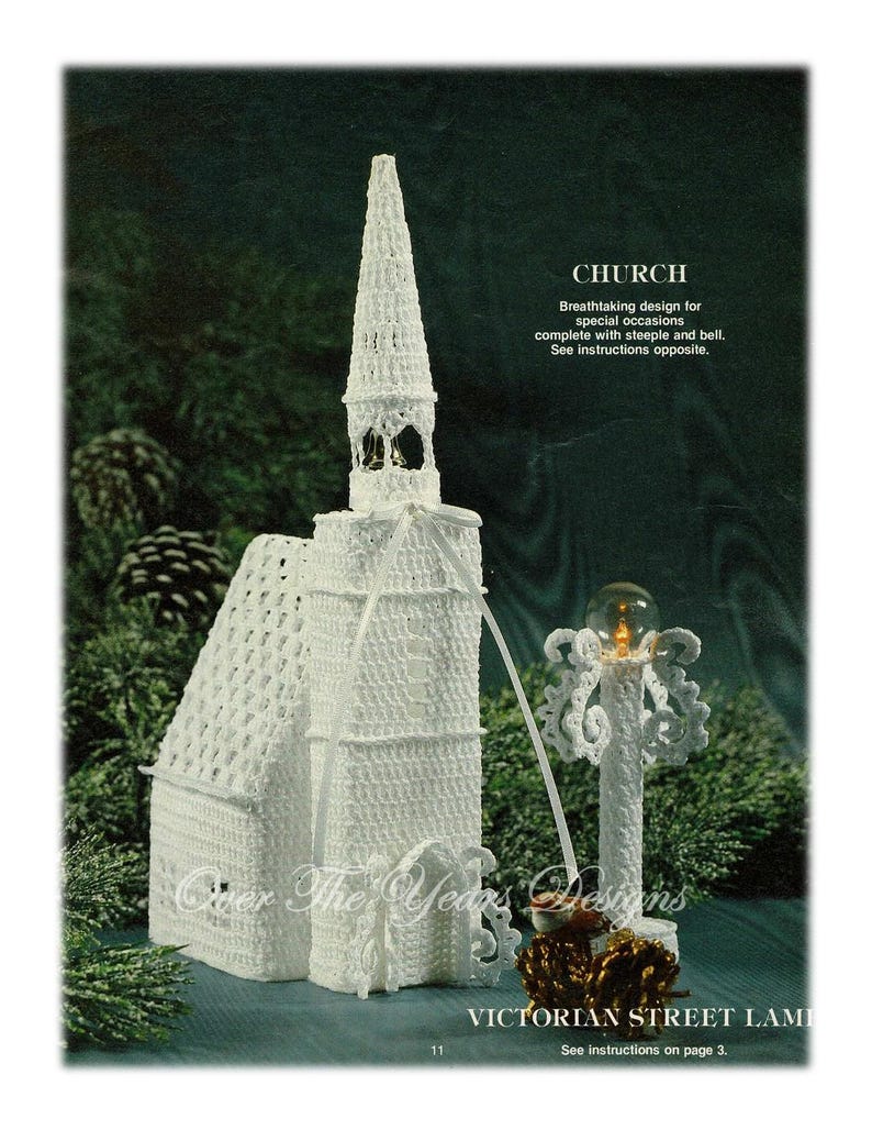 Christmas Crochet Victorian Gingerbread Village Patterns, Church, House ...