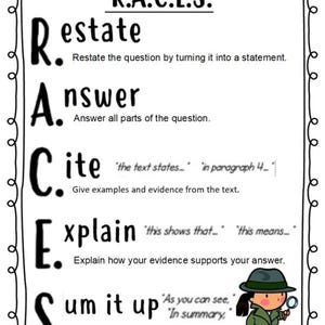 RACES Response Writing: Find Evidence and Support - Etsy