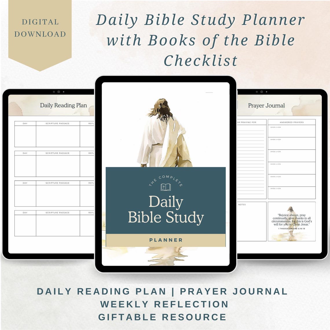 Digital Daily Bible Study Planner | Books of the Bible Checklist ...