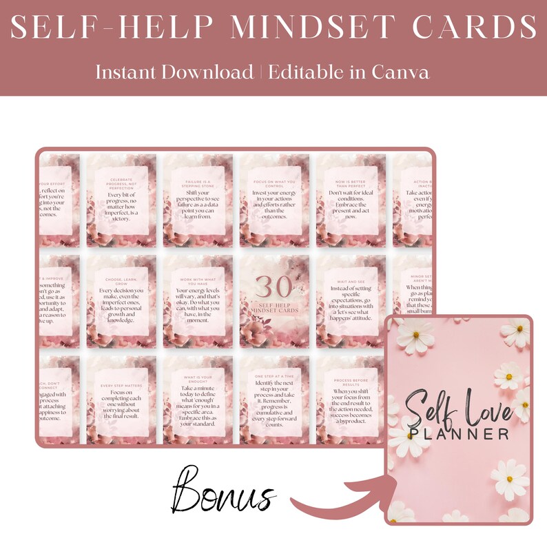 Mindset Affirmation Cards | Self-love Journal PDF | Personal Growth ...