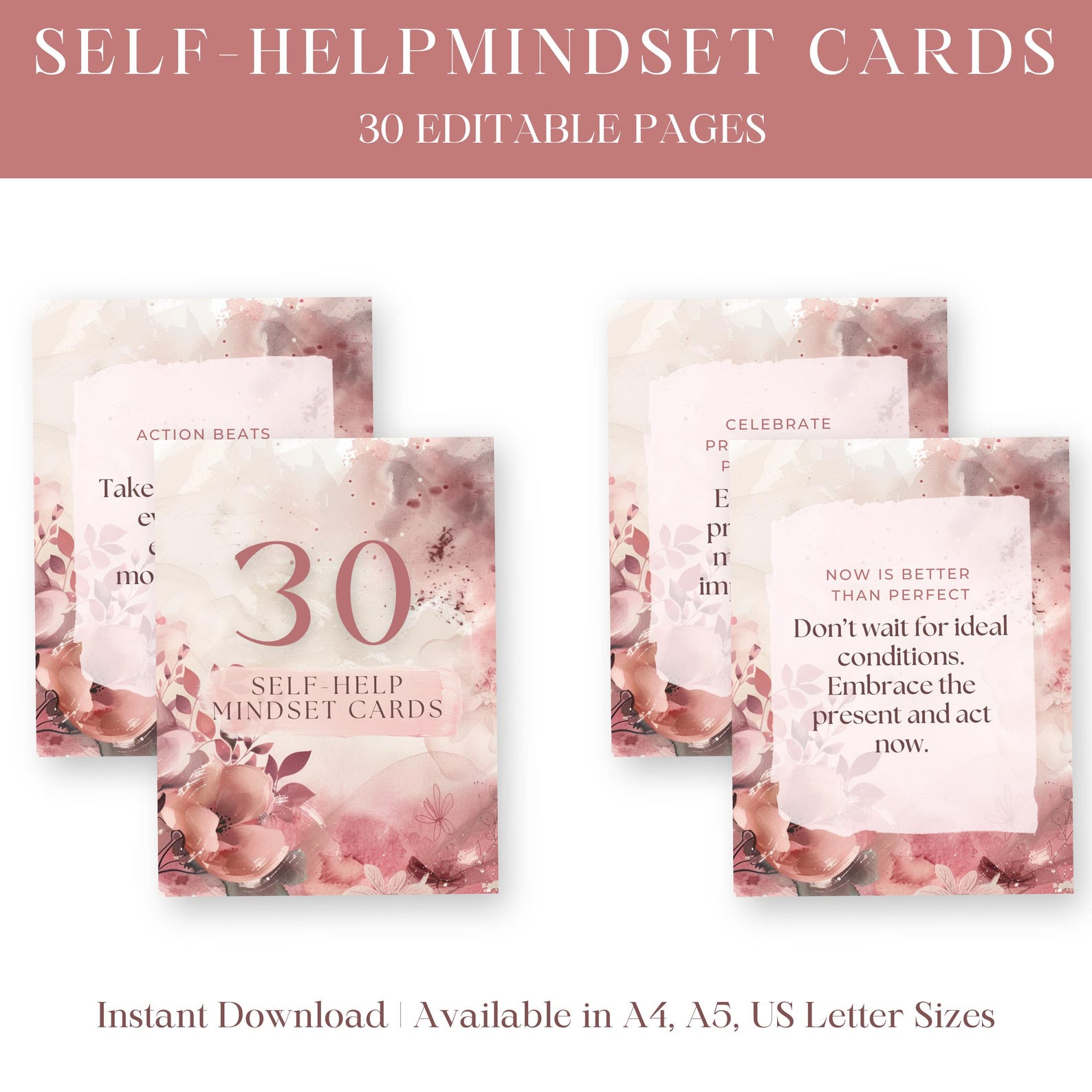 Mindset Affirmation Cards | Self-love Journal PDF | Personal Growth ...