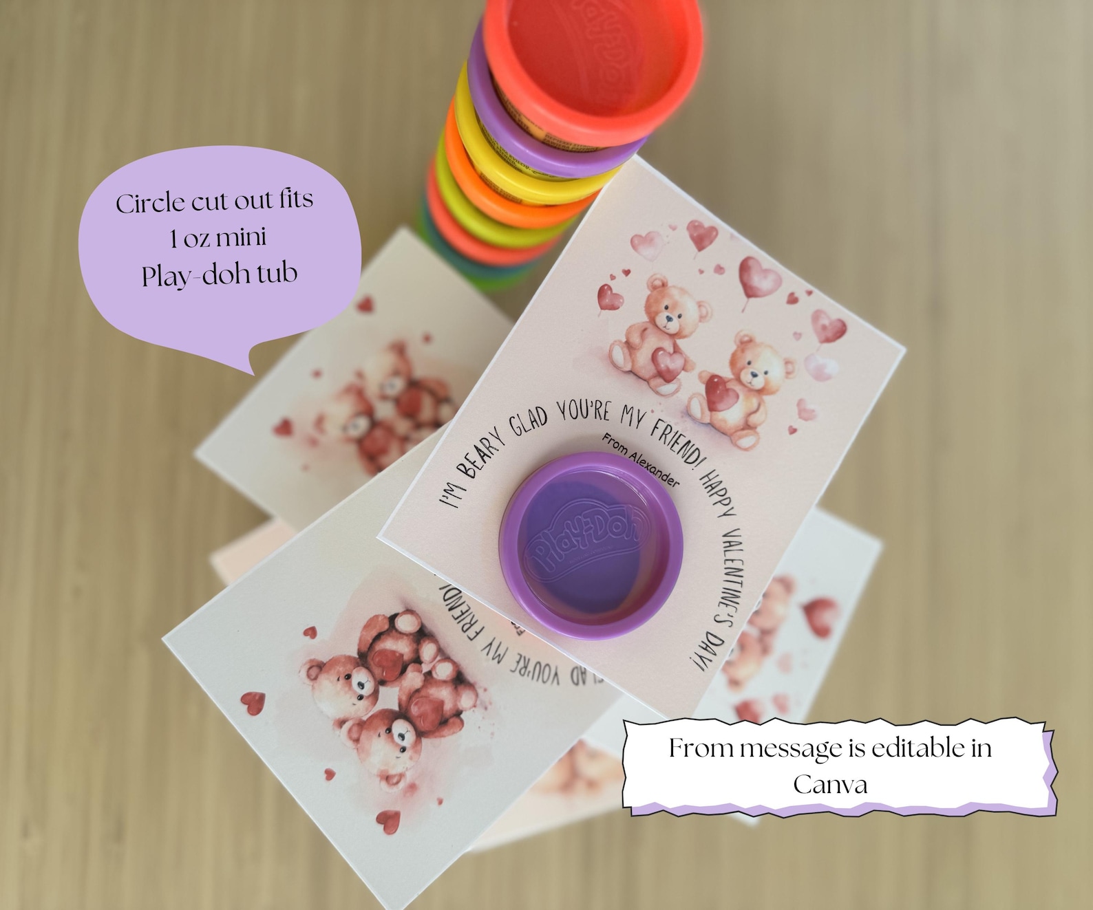Play-doh Valentines Gift Card | Printable Valentines Day Goodies | Non ...