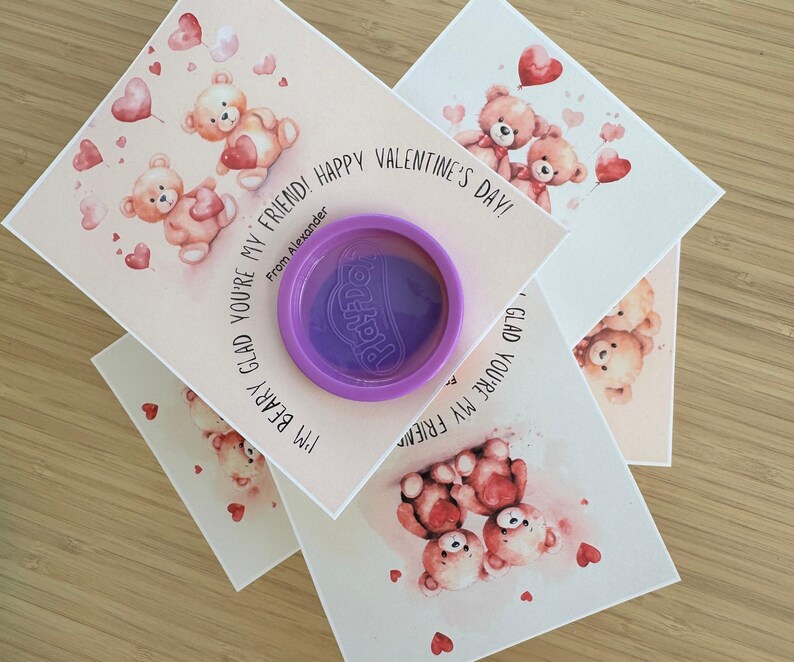 Play-doh Valentines Gift Card | Printable Valentines Day Goodies | Non ...