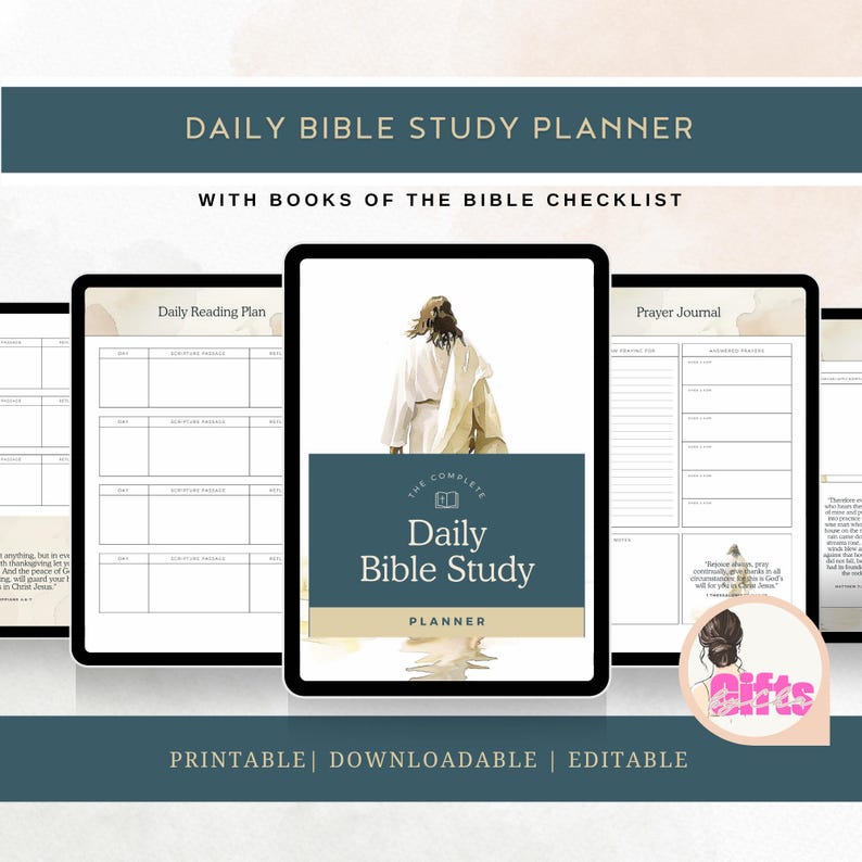 Digital Daily Bible Study Planner | Books of the Bible Checklist ...
