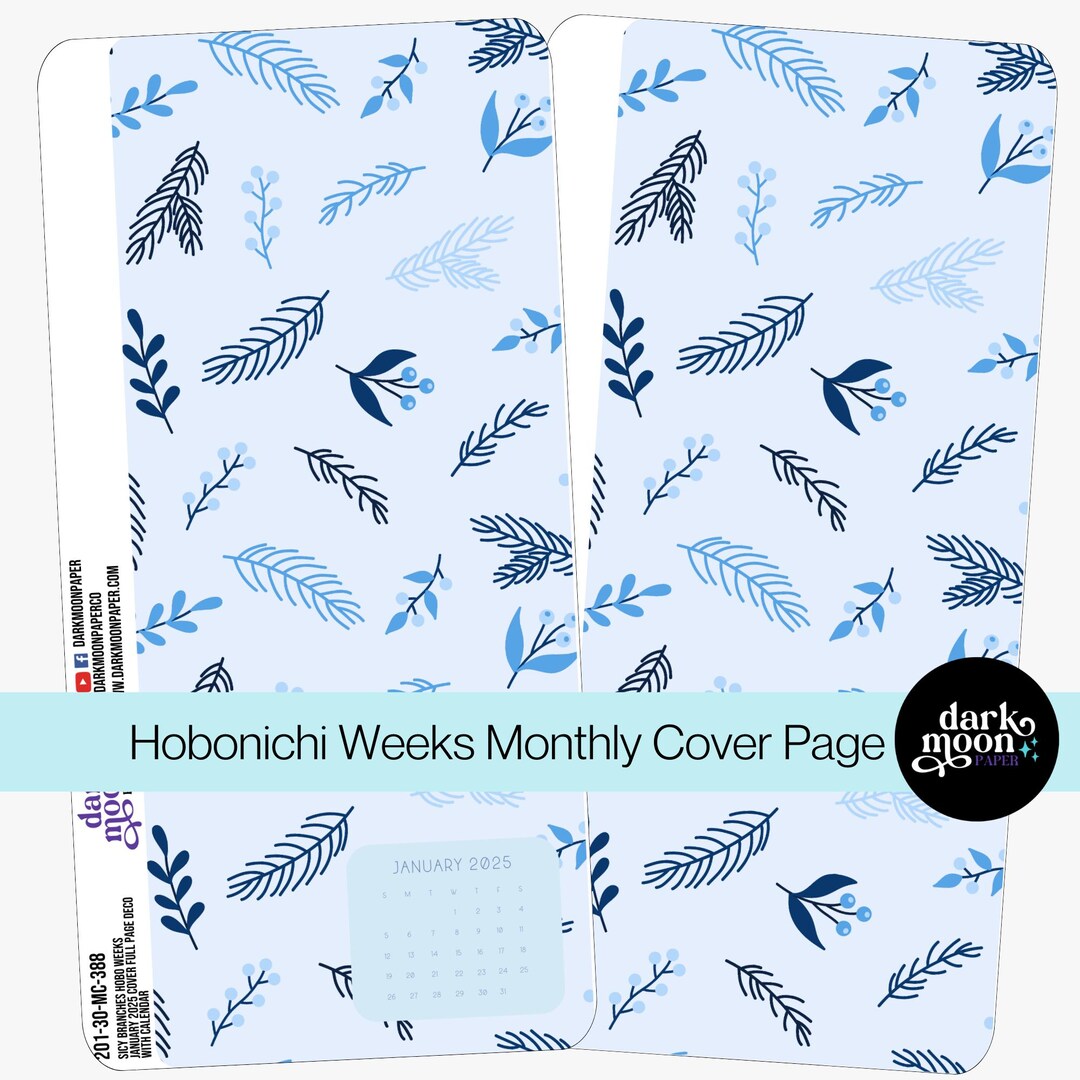 Hobonichi Weeks Month Divider - January Monthly Cover Page - Icy ...