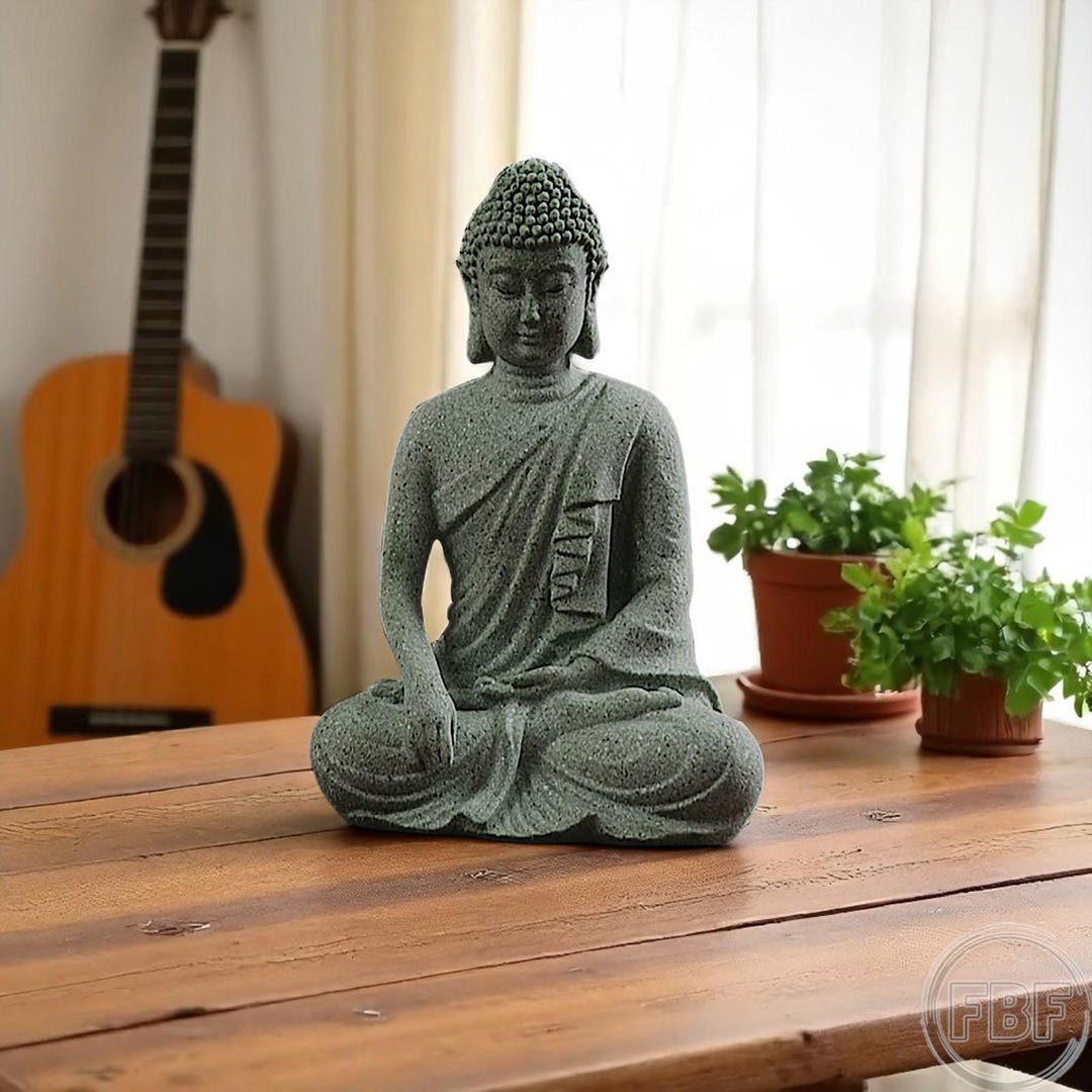 Serene Buddha Statue: Meditating Monk Figurine, Zen Home Decor - Etsy