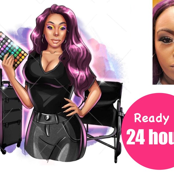 Makeup Artist Logo Design Cartoon - Etsy