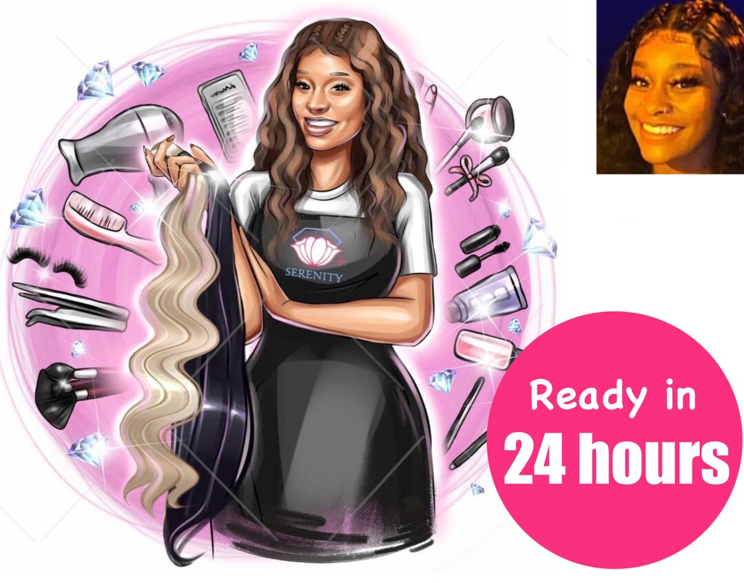 Braider Logo Portrait, Caricature Logo, Salon Logo, Fashion Logo ...