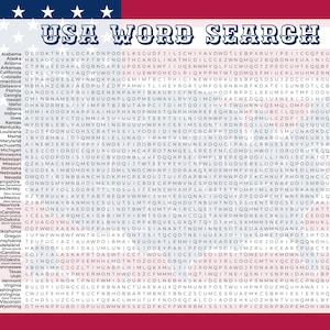 Giant USA Word Search Puzzle: Find the 50 States in This Big Word Find ...