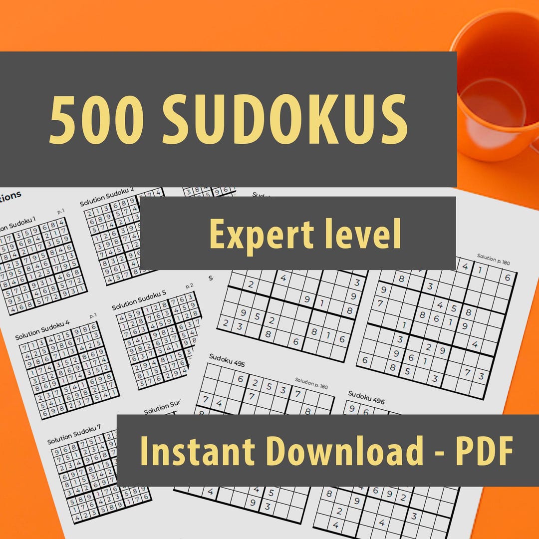 Extreme Sudoku Book: 500 Advanced Sudoku Puzzles, Solutions Included ...