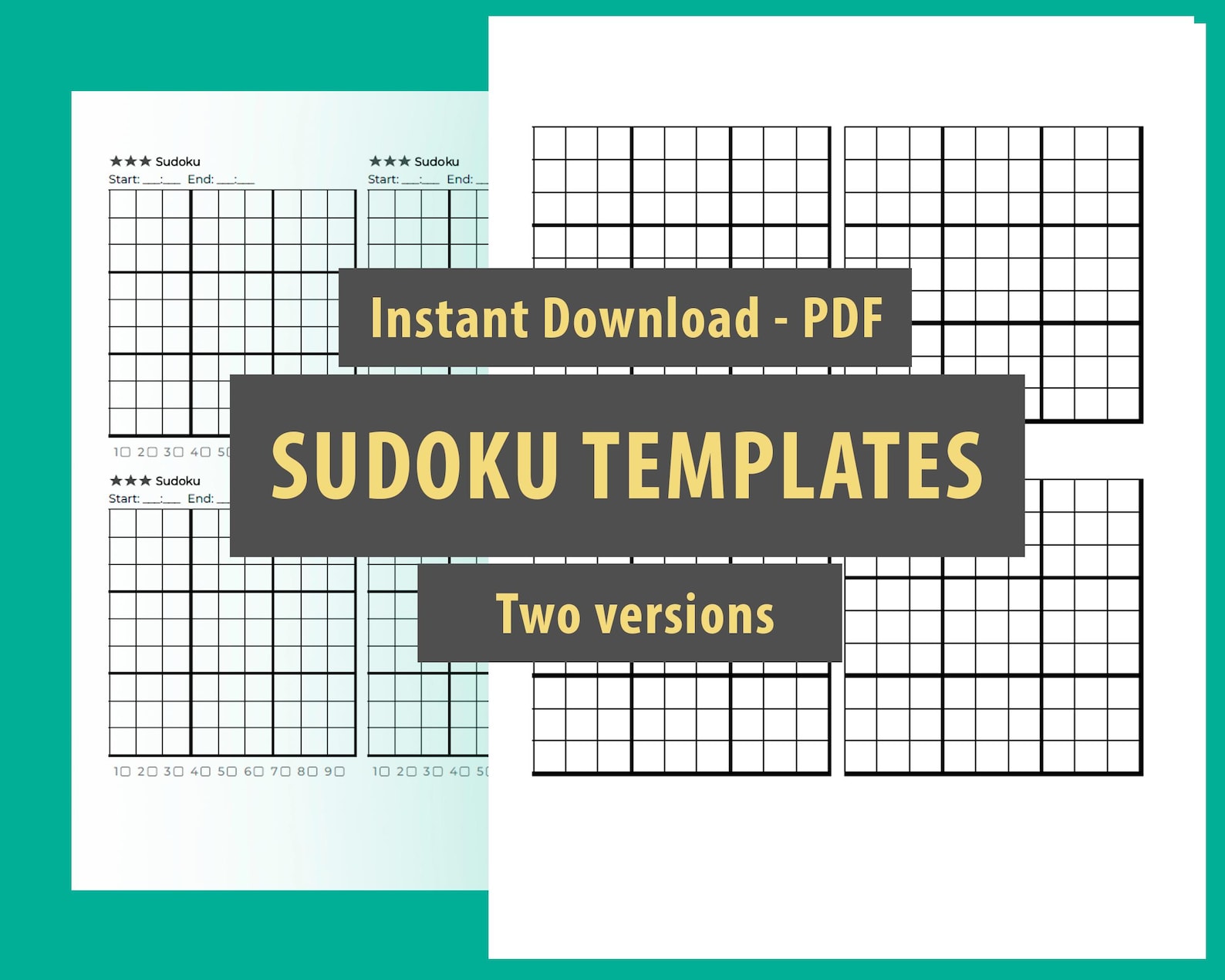 Blank Sudoku Printable – Two Versions of Sudoku Blank Grids to Print ...