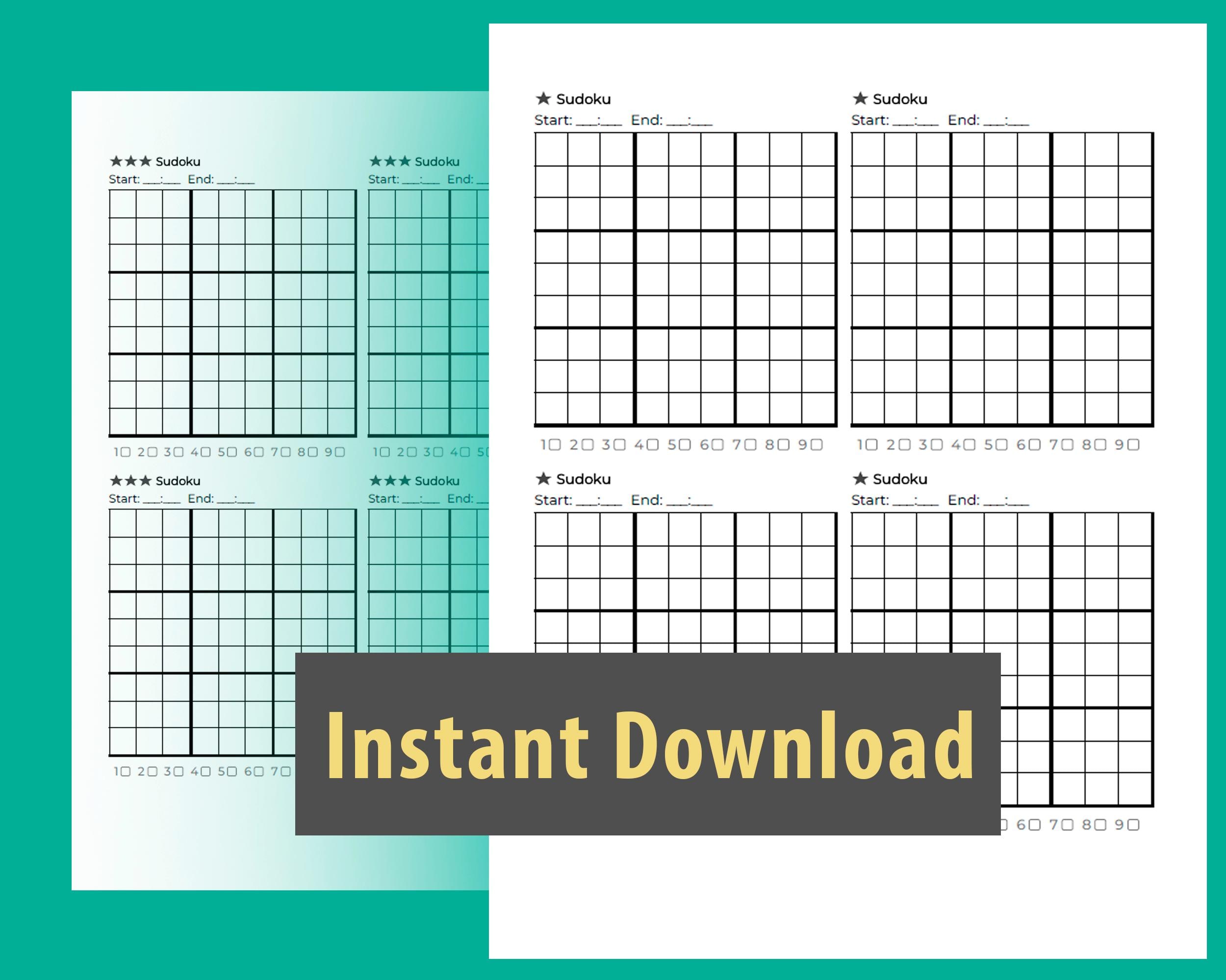 Blank Sudoku Printable – Two Versions of Sudoku Blank Grids to Print ...