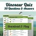 Dinosaur Trivia | Dinosaur Party Game for Adults & Children | 30 ...