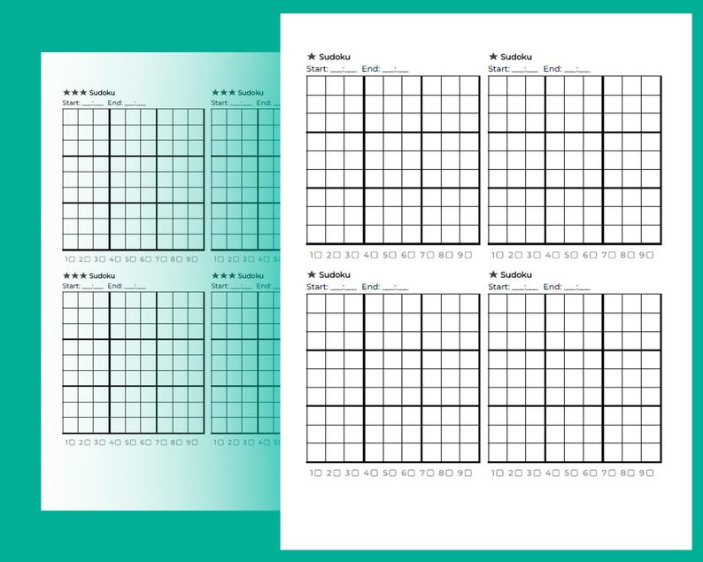 Blank Sudoku Printable – Two Versions of Sudoku Blank Grids to Print ...