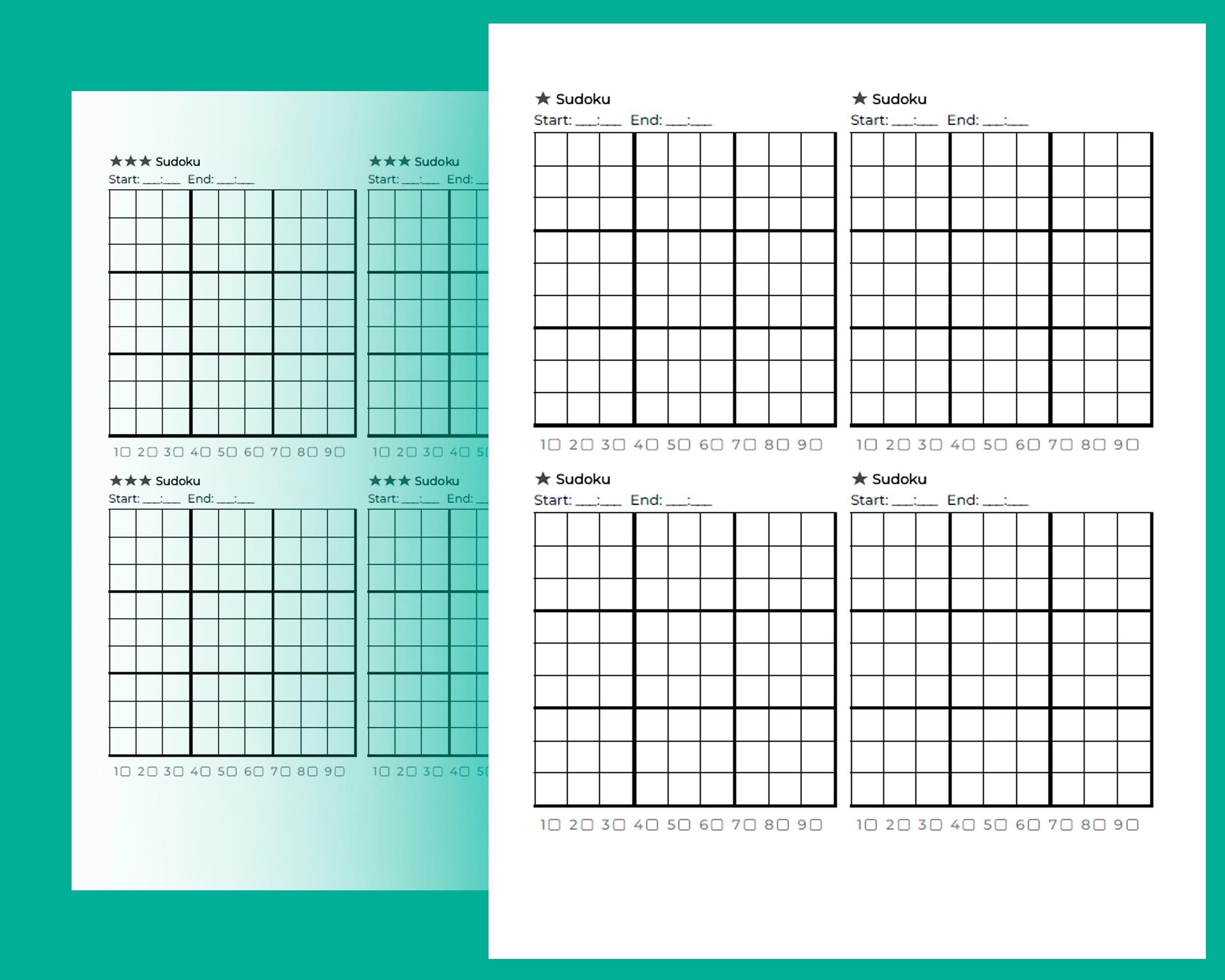 Blank Sudoku Printable – Two Versions of Sudoku Blank Grids to Print ...