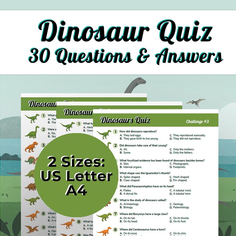 Dinosaur Trivia | Dinosaur Party Game for Adults & Children | 30 ...