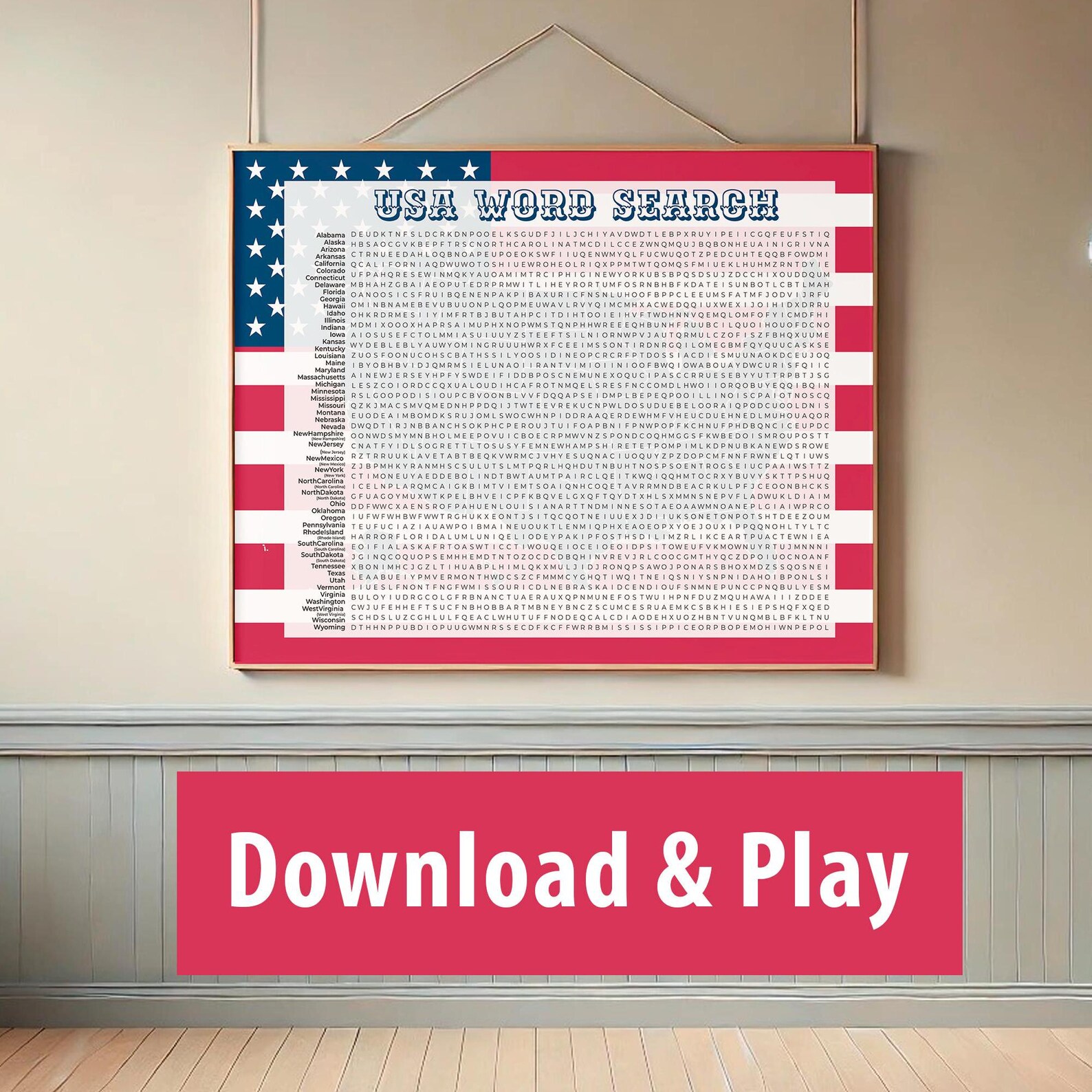 Giant USA Word Search Puzzle: Find the 50 States in This Big Word Find ...