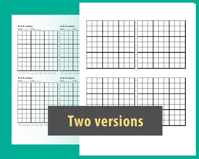 Blank Sudoku Printable – Two Versions of Sudoku Blank Grids to Print ...