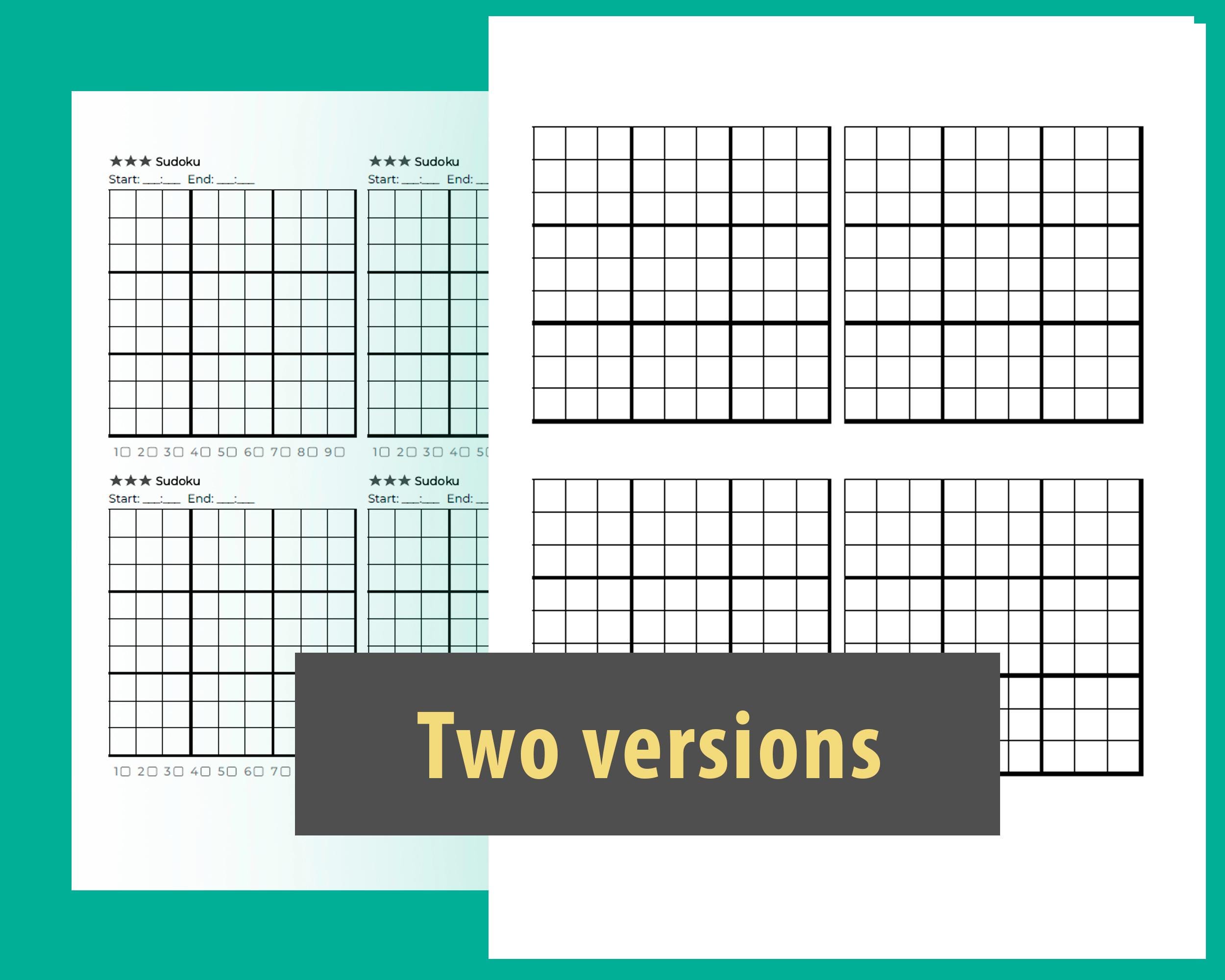 Blank Sudoku Printable – Two Versions of Sudoku Blank Grids to Print ...
