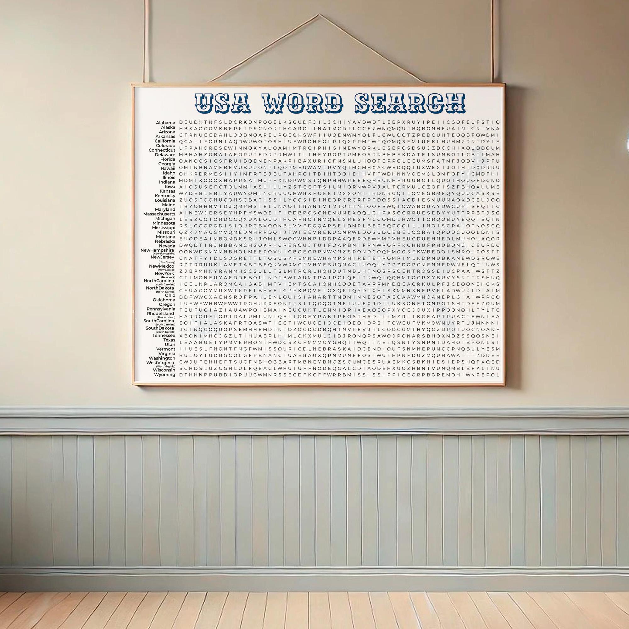 Giant USA Word Search Puzzle: Find the 50 States in This Big Word Find ...