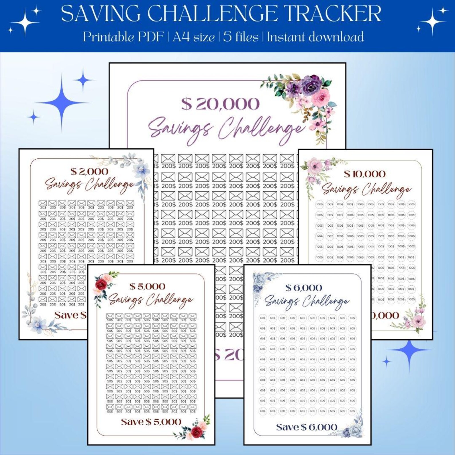 2K Savings Challenge Printable, 5K Envelope Challenge, Money Savings ...