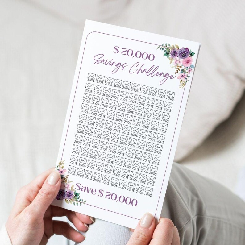 2K Savings Challenge Printable, 5K Envelope Challenge, Money Savings ...