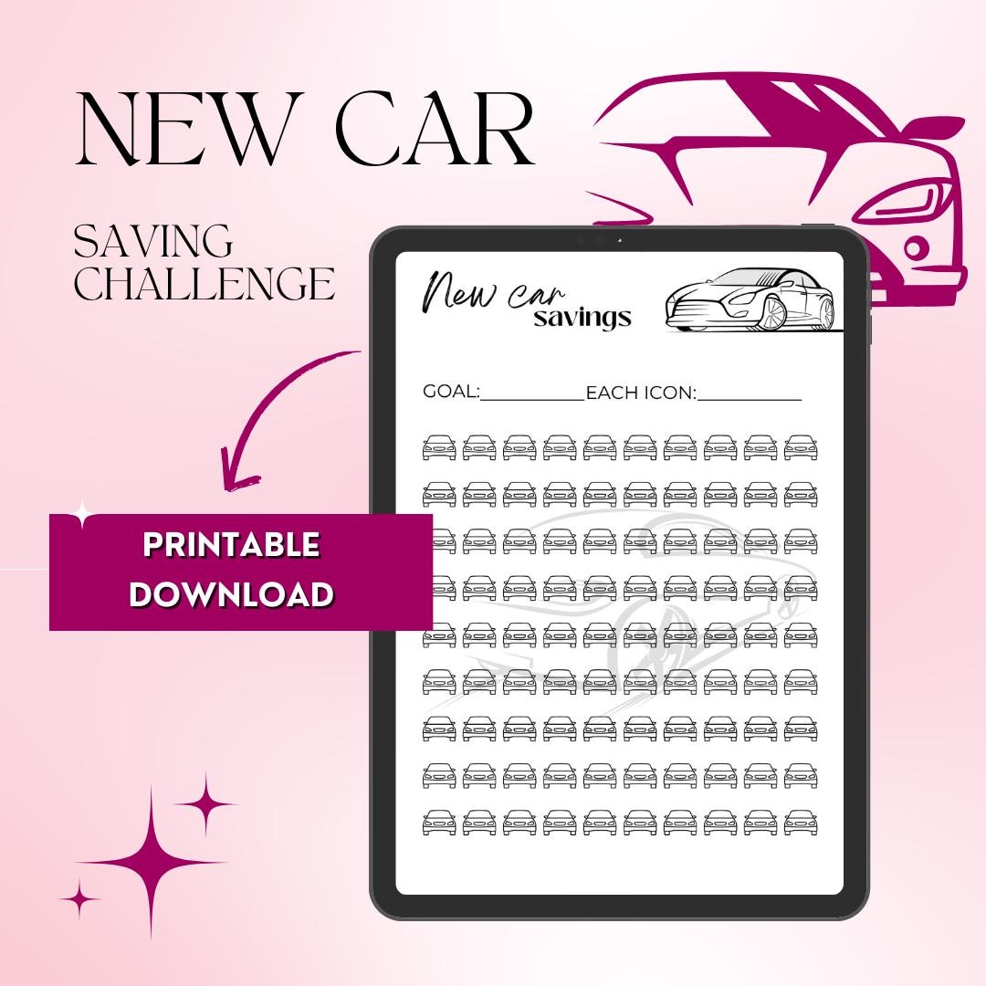 Car Savings Printable Tracker PDF, Savings Tracker, New Car Savings PDF ...
