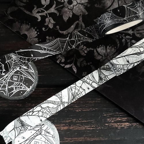 Spider Web Washi Tape 10mmx10m White Spider Web Threads on a - Etsy