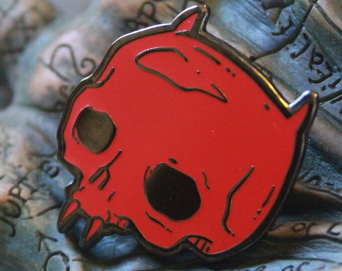 Red Devil Skull Enamel Lapel Pin - Etsy