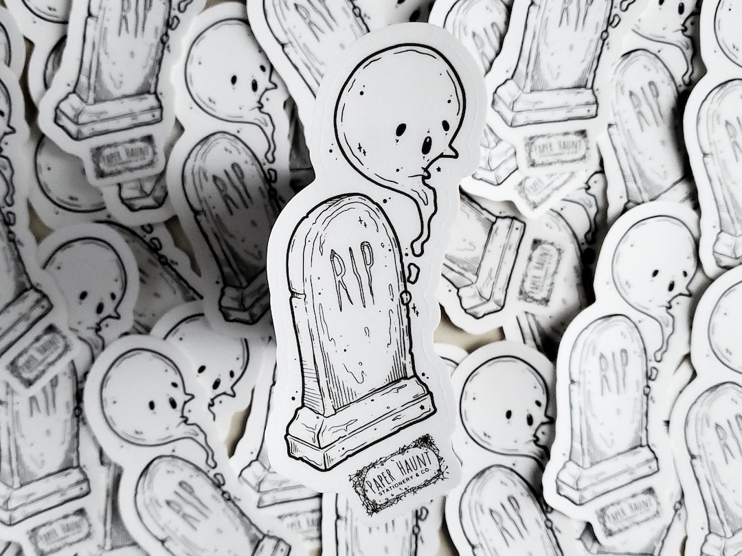 Tombstone Ghost Sticker - Spooky Cute Goth - Etsy