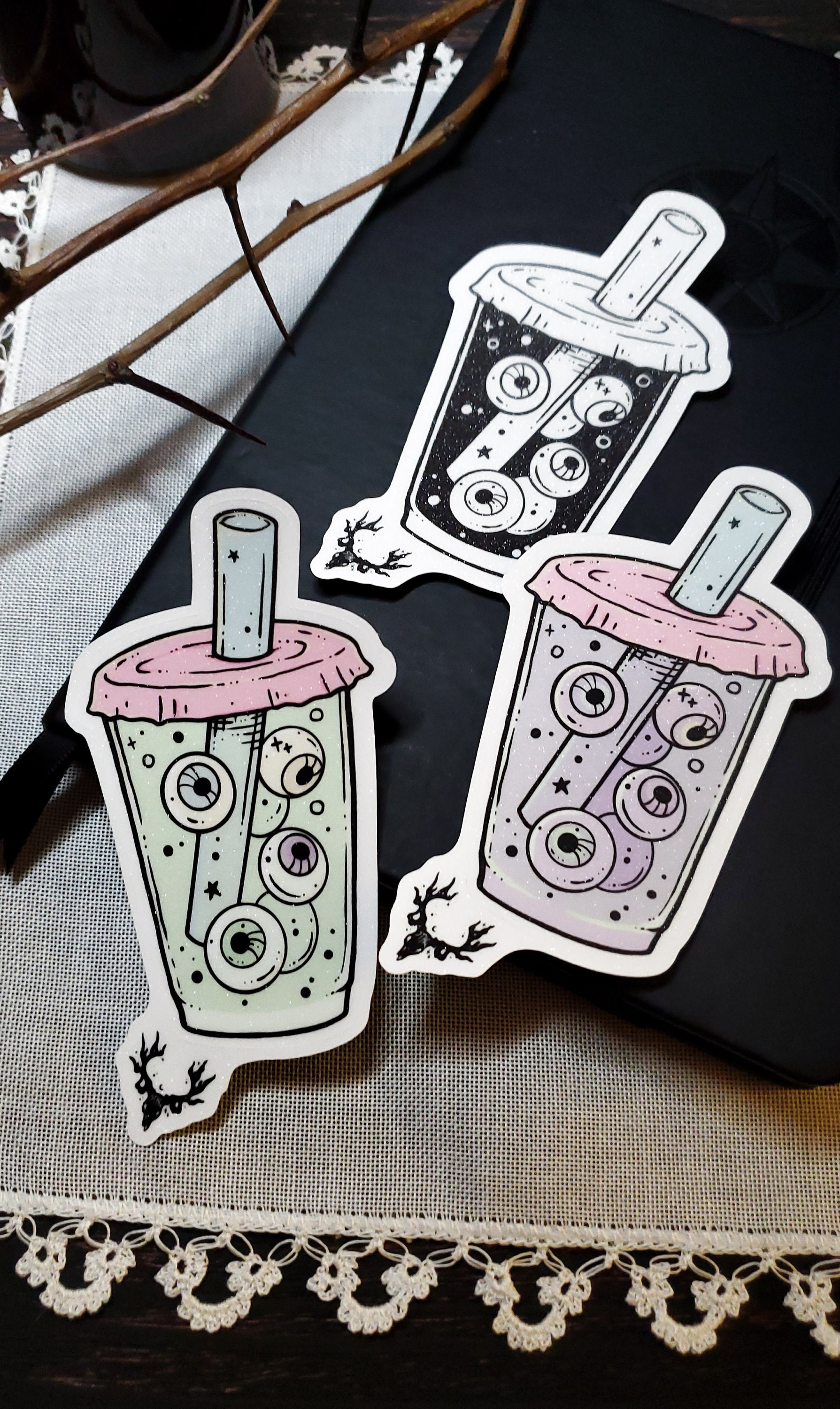 BOBA TEA Pastel Goth Sticker Creepy Cute - Etsy UK