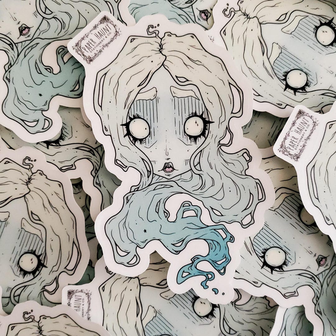 Ghost Girl STICKER- Spooky Cute - Etsy