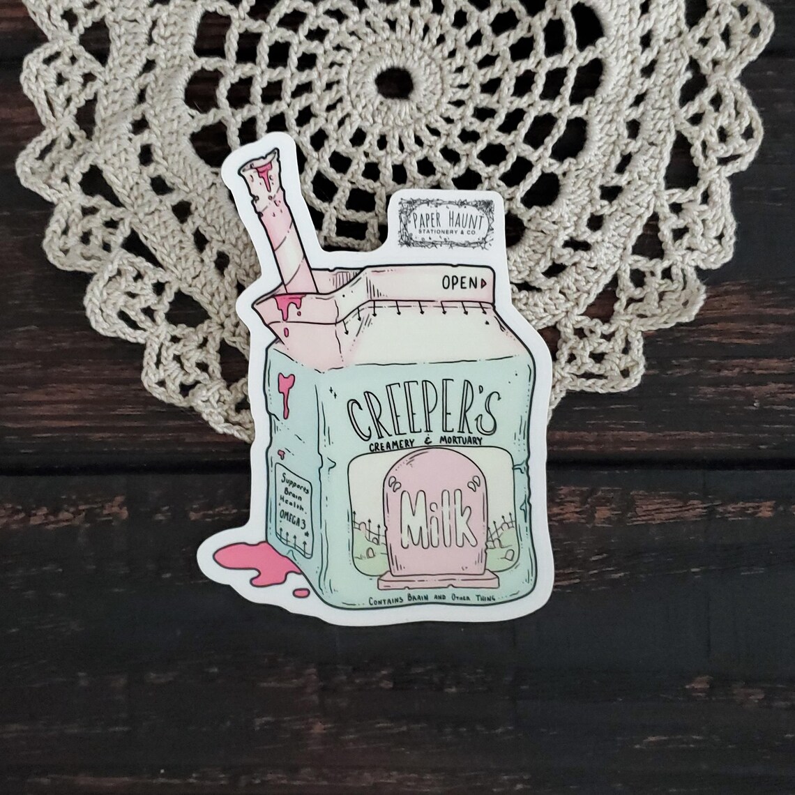 Zombie "milk" Carton STICKER - Creeper's Creamery - Etsy