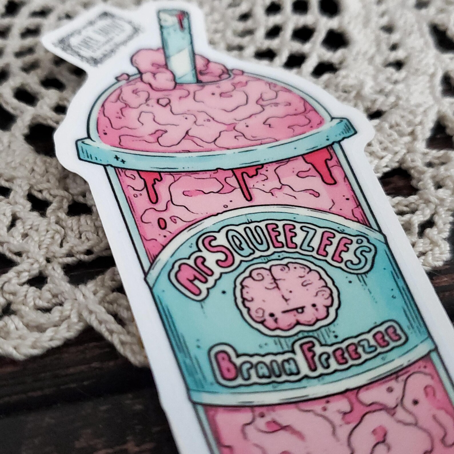 Brain Slushie STICKER- Zombie Foods- Creepy Cute - Etsy