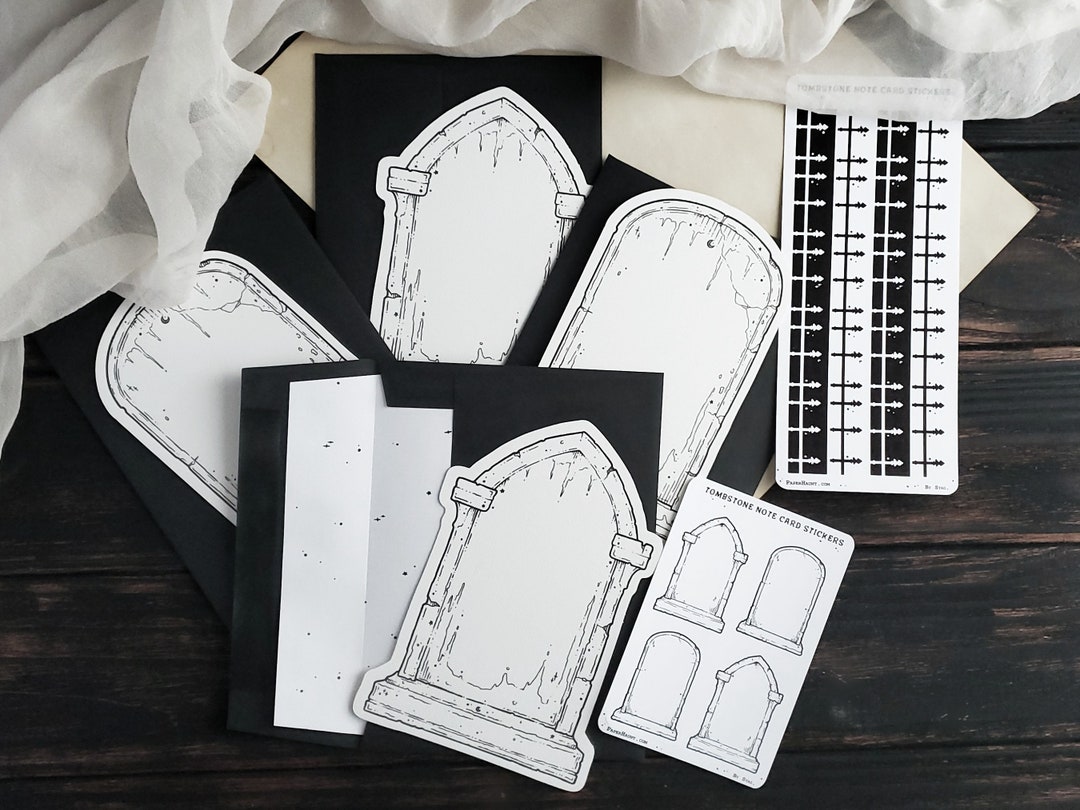 Tombstone Notecard Letter Writing Set Spooky Cute Gothic Stationery - Etsy