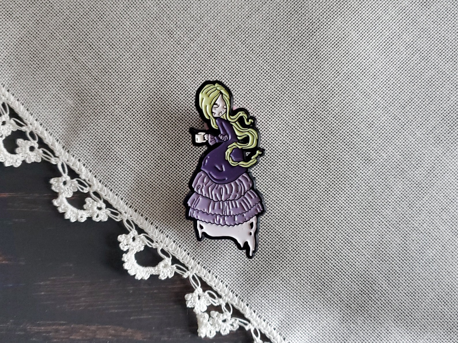 Mourning Brew Banshee Coffee Ghost Pin - Etsy