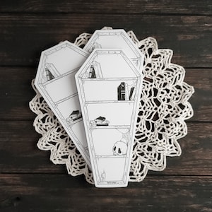 Coffin Bookshelf Notepad- Spooky Cute Goth Stationery - Etsy