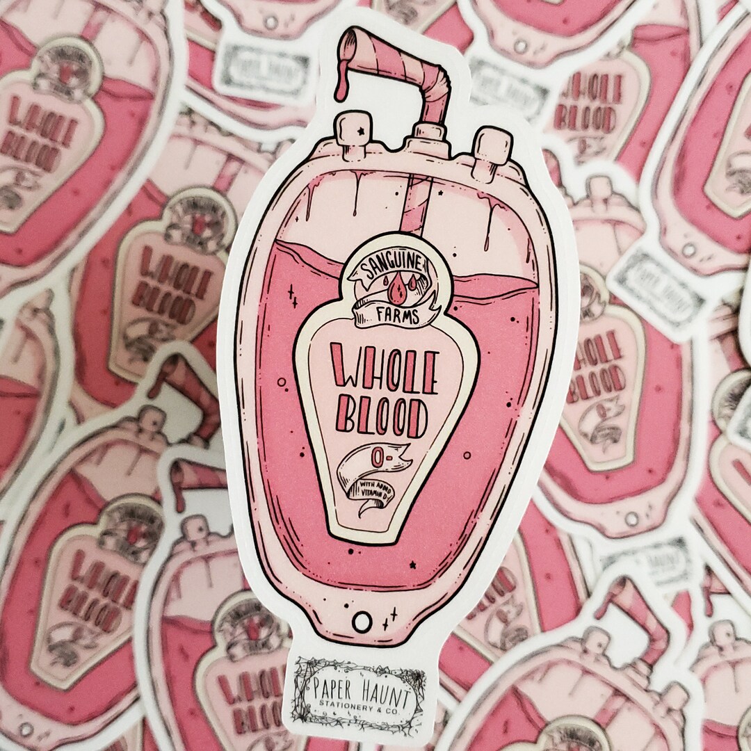 Blood Pouch STICKER- Vampire Food- Spooky Cute - Pastel Goth - Etsy