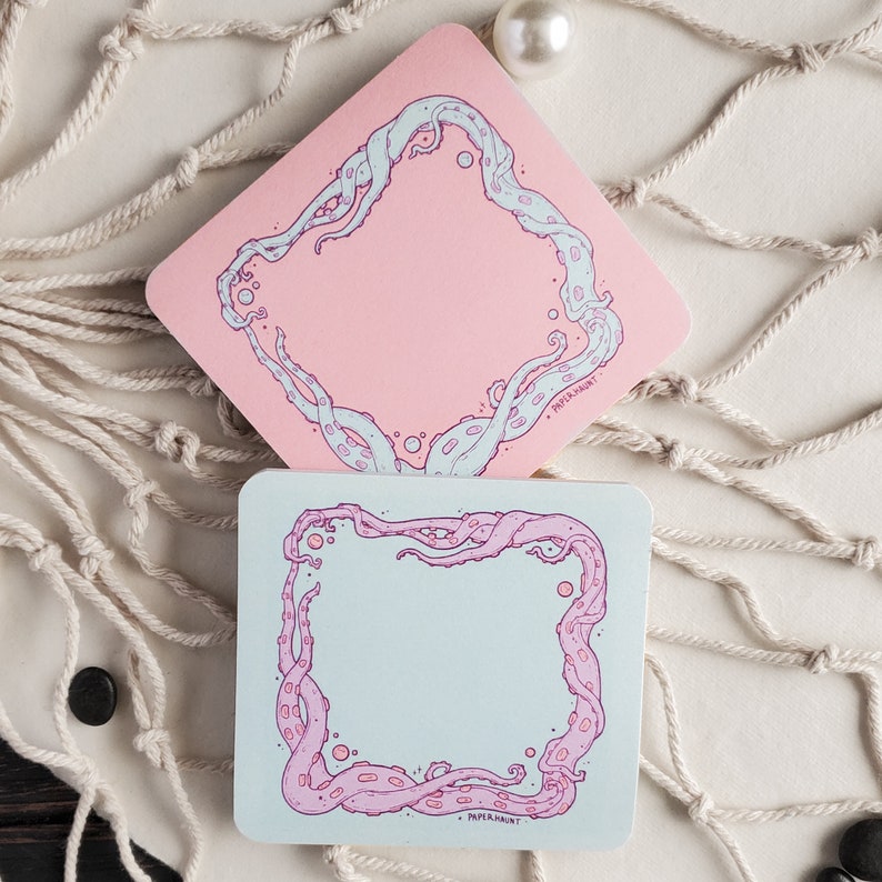 Pastel Tentacle STICKY Notes -pastel Goth- Creepy Kawaii - Memo Pad - Etsy