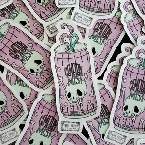 Bones SODA Can Sticker, Spooky Cute Goth - Cemetery Mist - Etsy