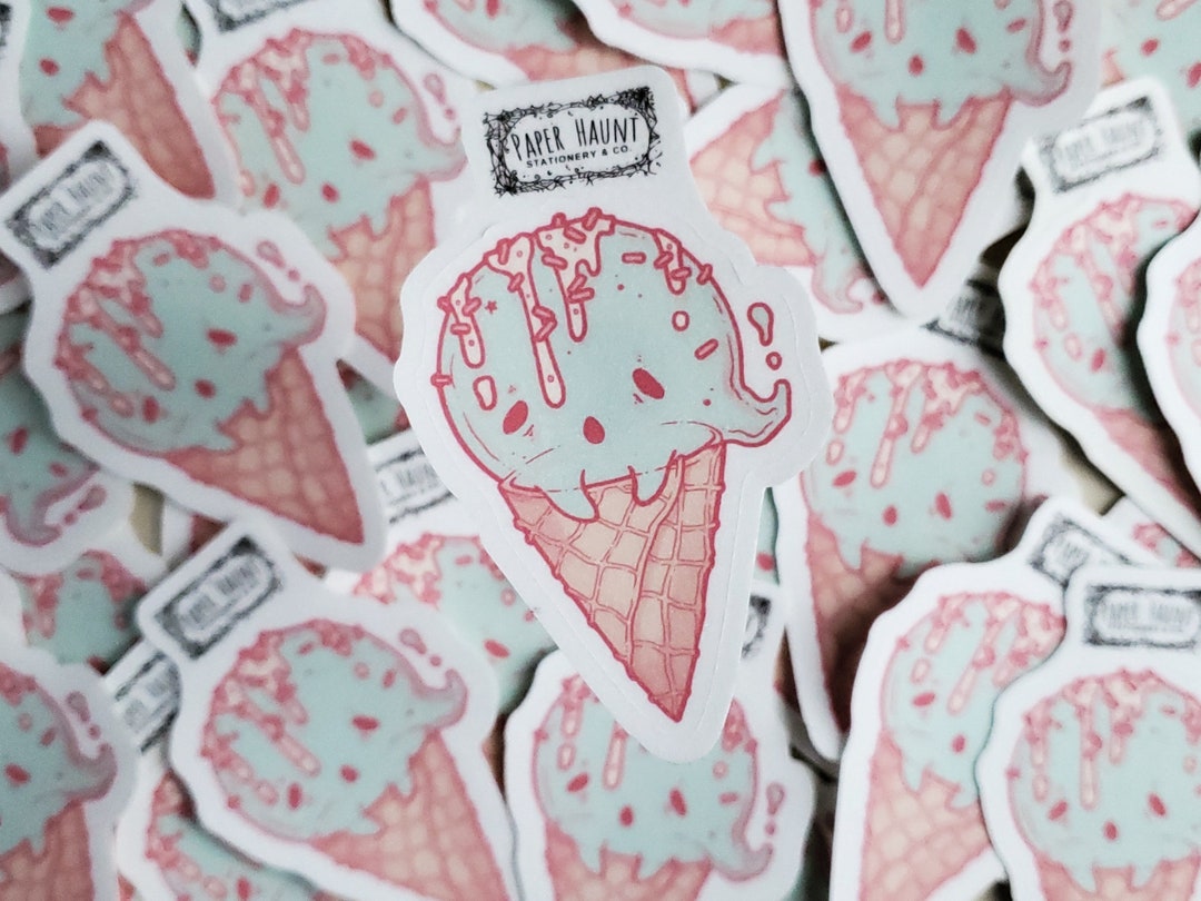 Ice Cream Ghost Cone Sticker - Pastel Goth - Spooky Cute - Etsy