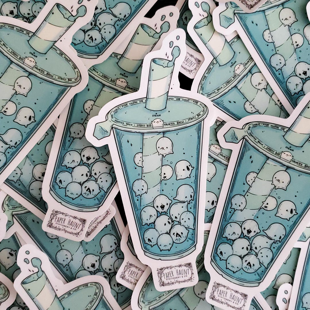 Ghost Boba STICKER- Spooky Cute - Etsy