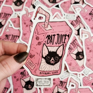 Bat Juice STICKER- Vampire Juice Box- Spooky Cute - Pastel Goth - Etsy
