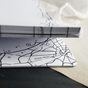 Spider Web Note Pad- Spooky Cute Goth Stationery - Etsy