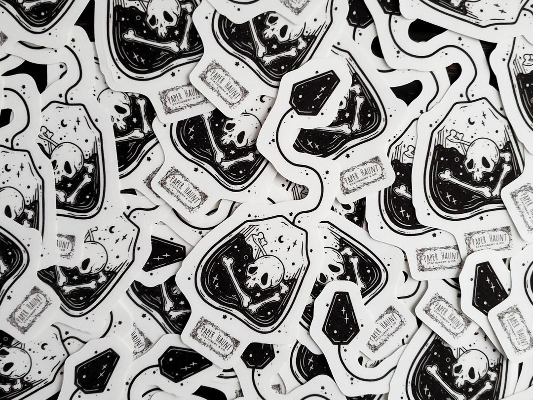 Bones Tea Bag Sticker - Spooky Cute - Goth Decal - Etsy