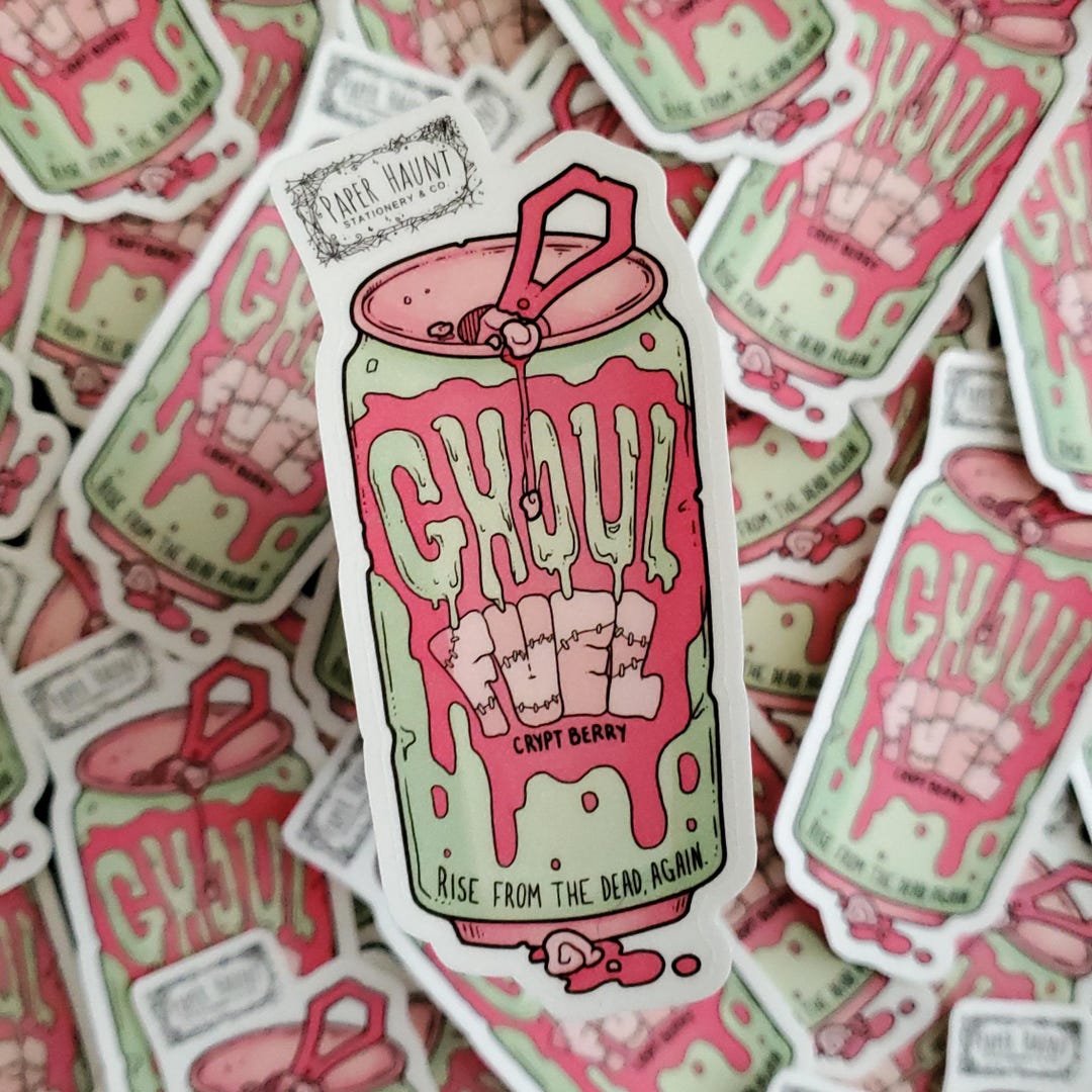 Zombie Soda Can STICKER - Ghoul Fuel - Etsy